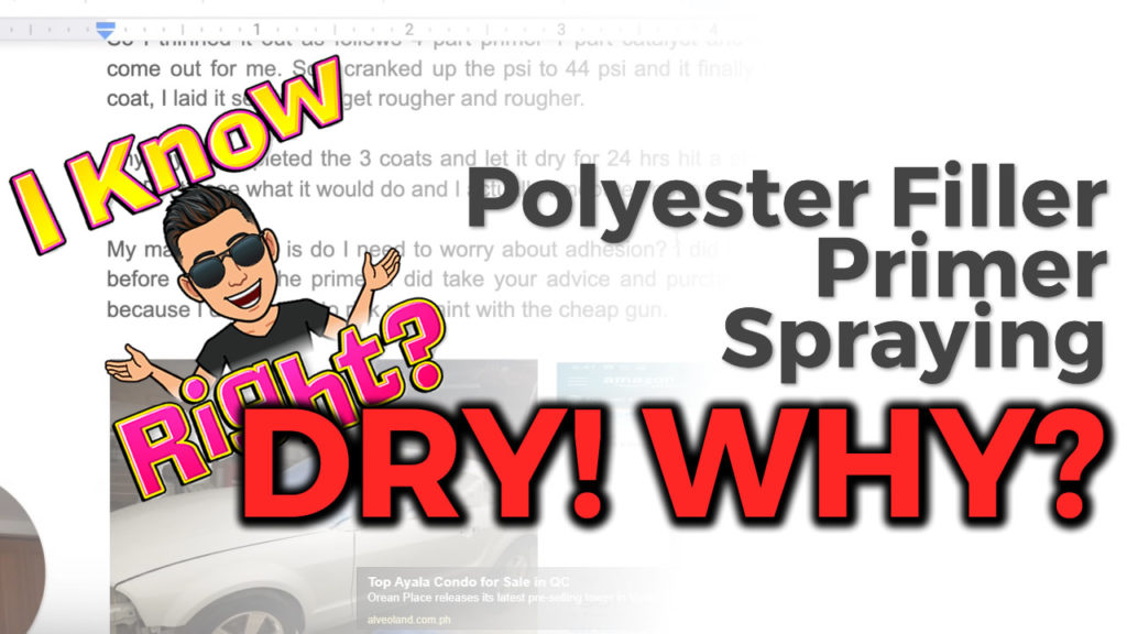 Polyester Filler Primer Spraying DRY! WHY - LearnAutoBodyAndPaint